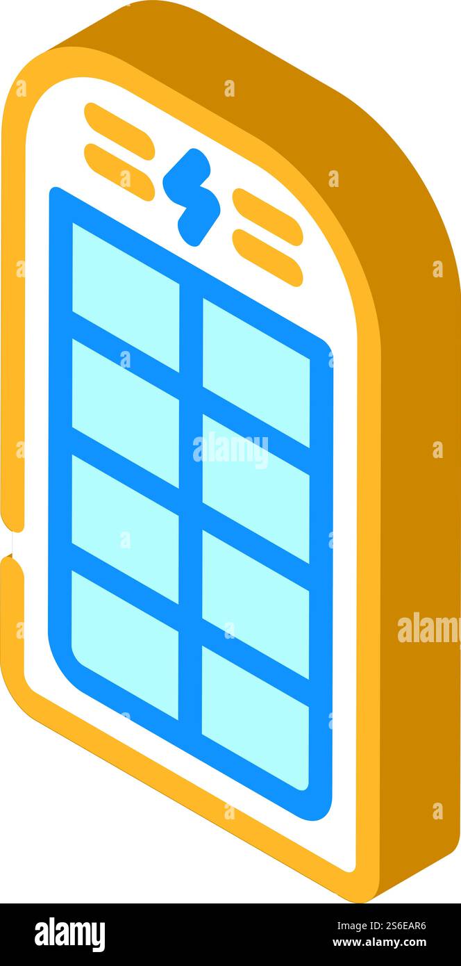 solar battery isometric icon vector. solar battery sign. isolated ...
