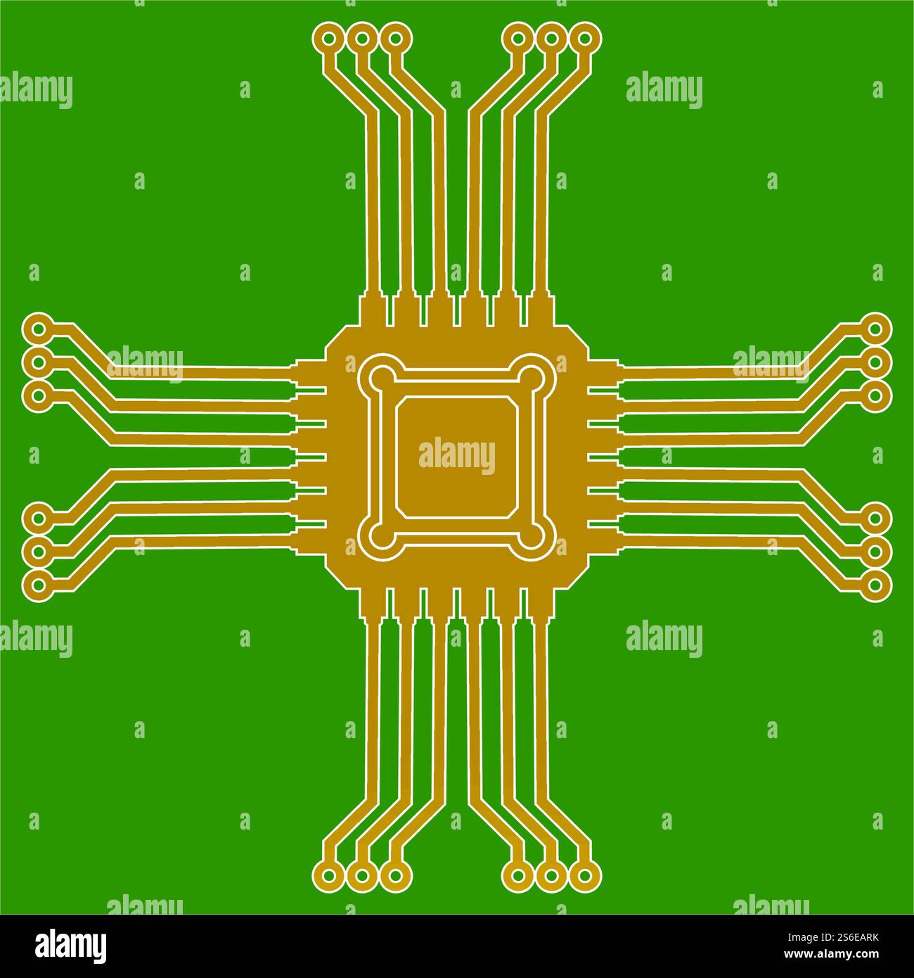Flat Microelectronics Circuits. Circuit board vector, green background Stock Vector Image & Art ...