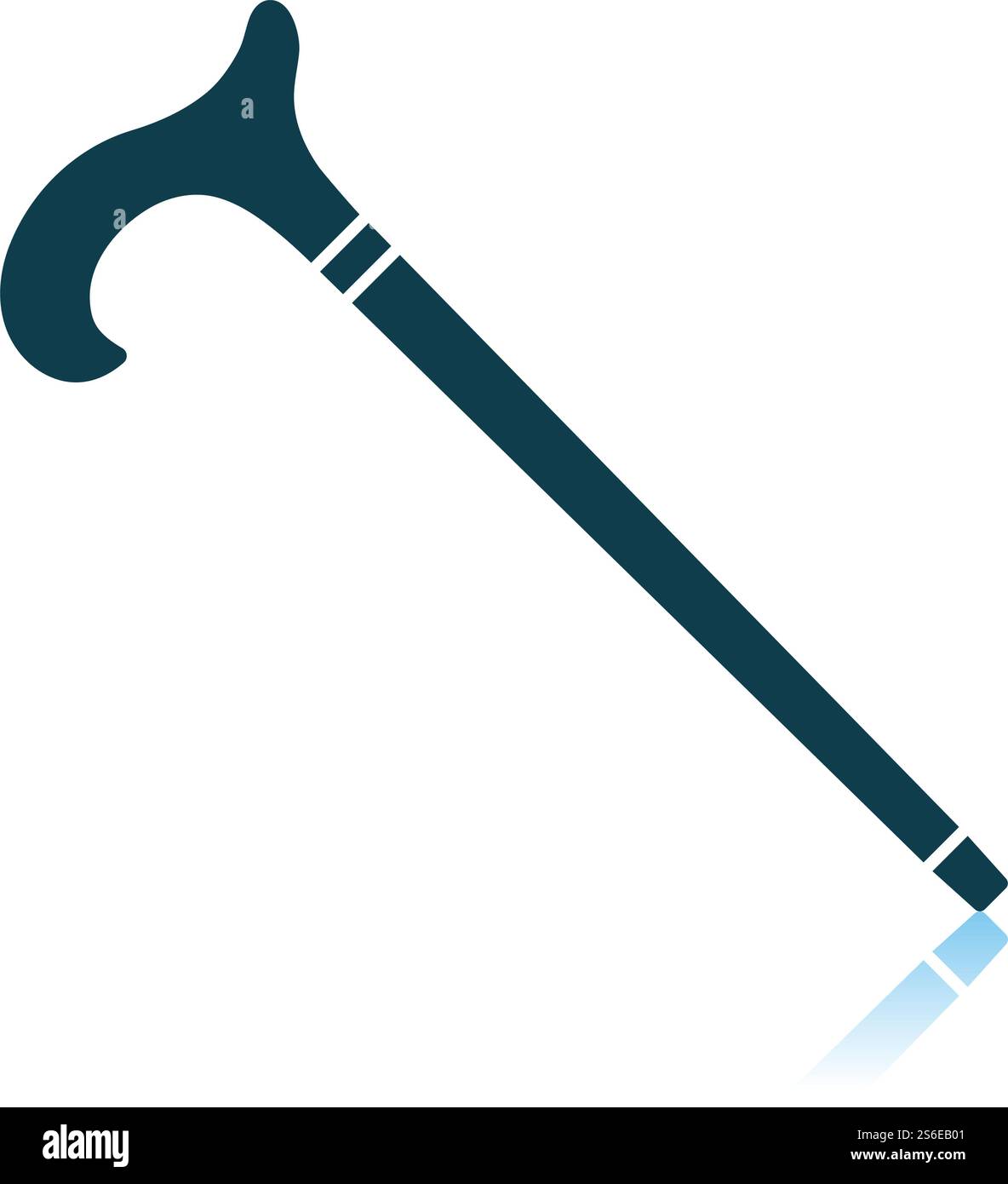 Walking Stick Icon. Shadow Reflection Design. Vector Illustration Stock ...