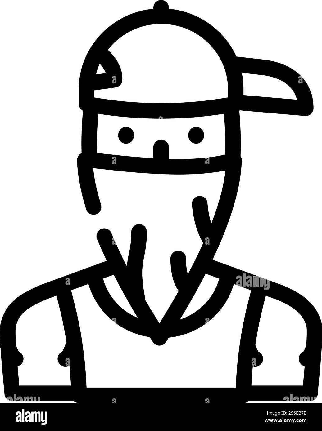 gangsta rapper line icon vector. gangsta rapper sign. isolated contour ...