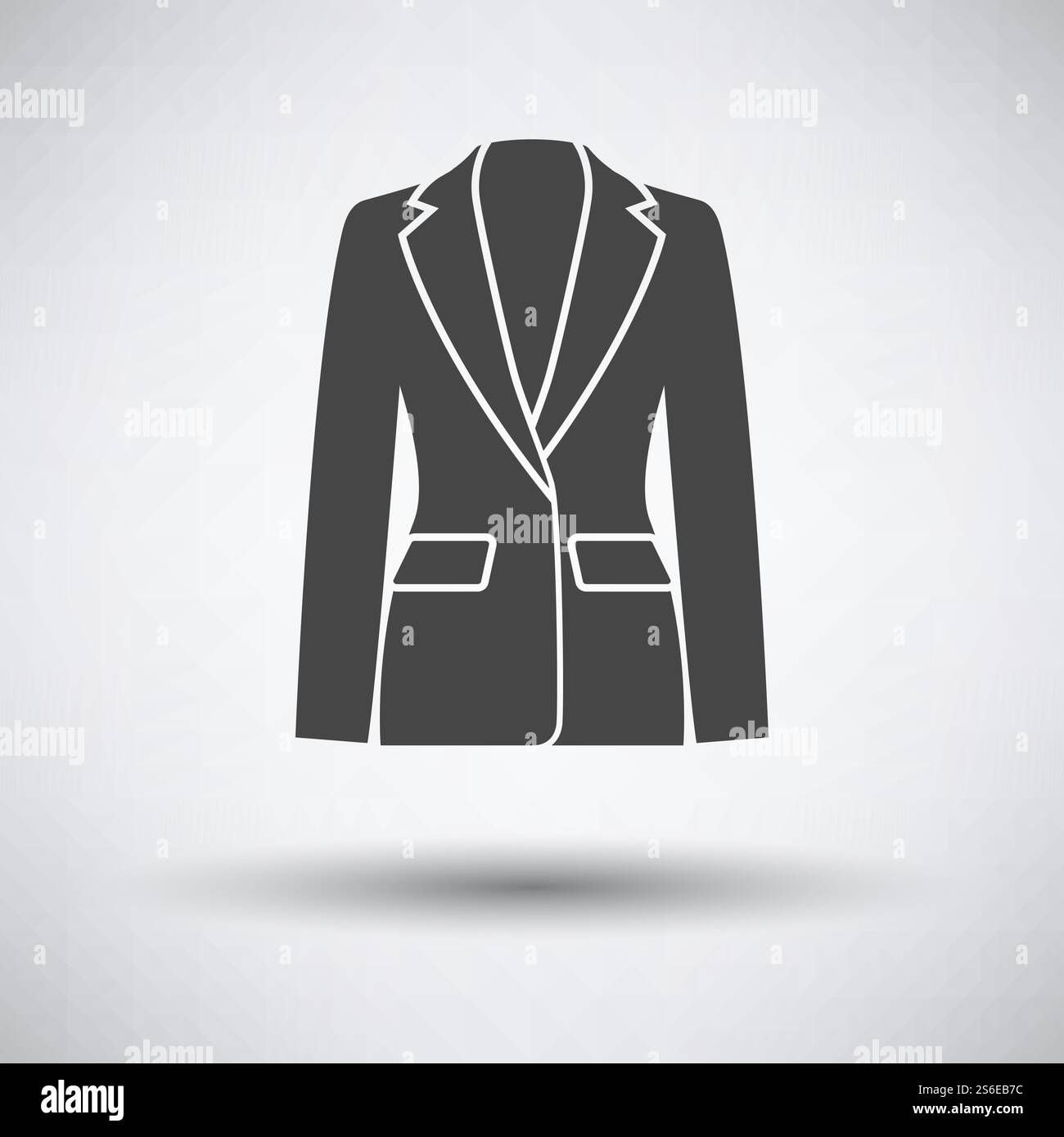 Business Woman Suit Icon. Dark Gray on Gray Background With Round ...