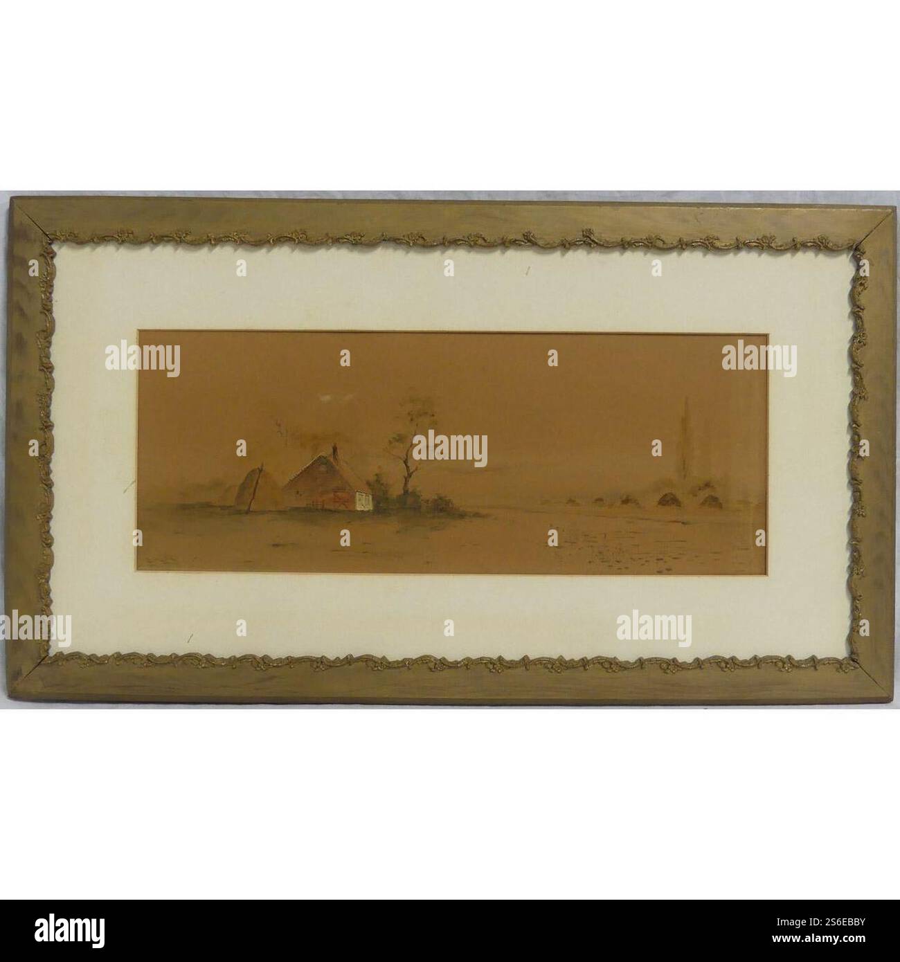 George Linton Herdle - watercolor on paper depicting a landscape with ...