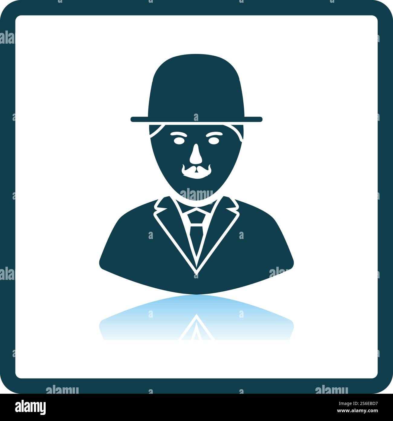 Detective Icon. Square Shadow Reflection Design. Vector Illustration ...