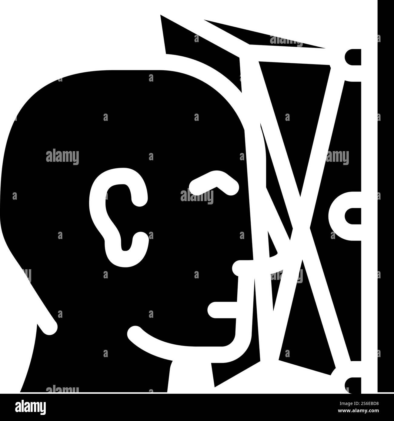 presentation future buildings with vr glasses glyph icon vector ...