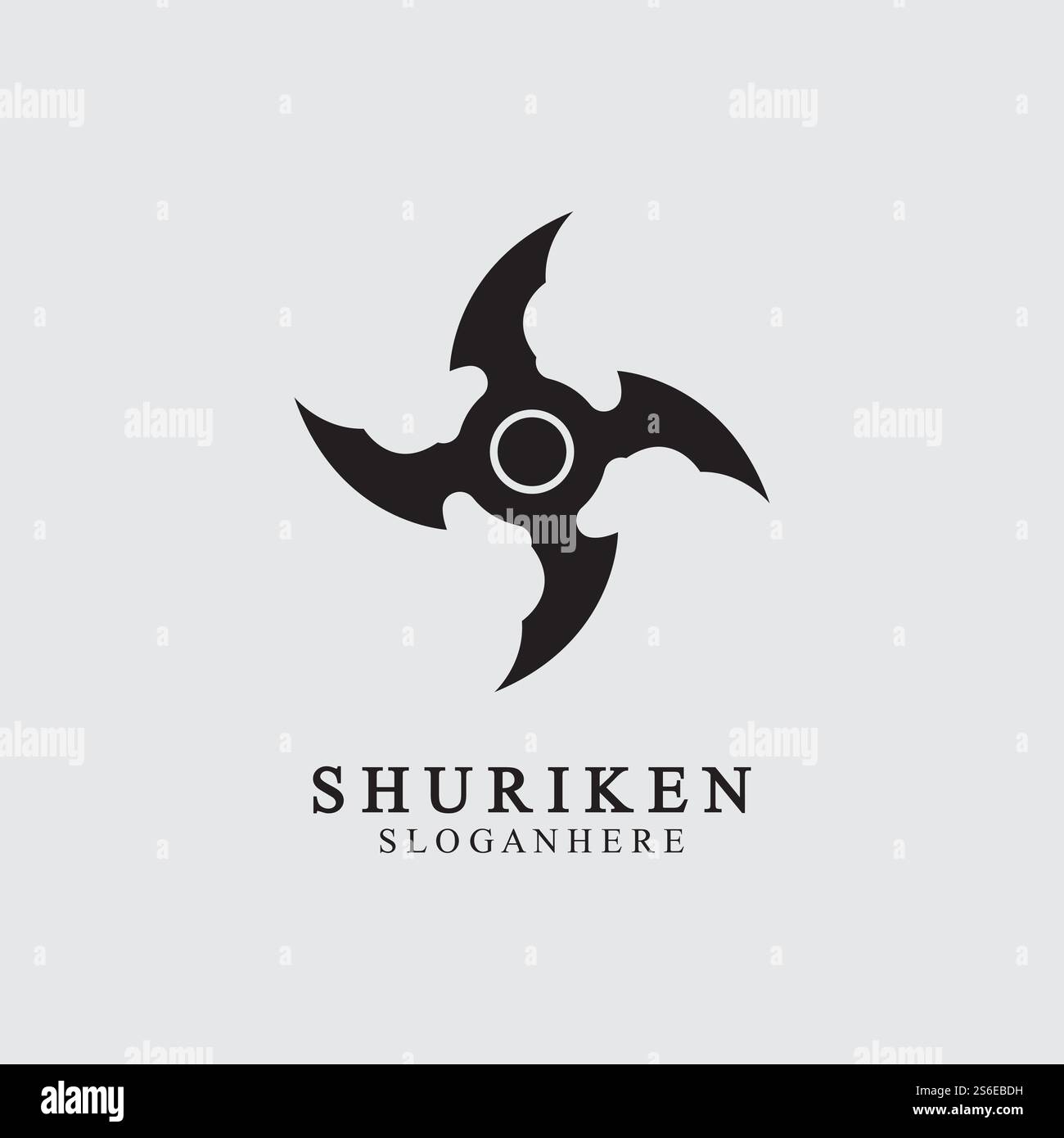 ninja shuriken black solid icon modern design, isolated on white ...