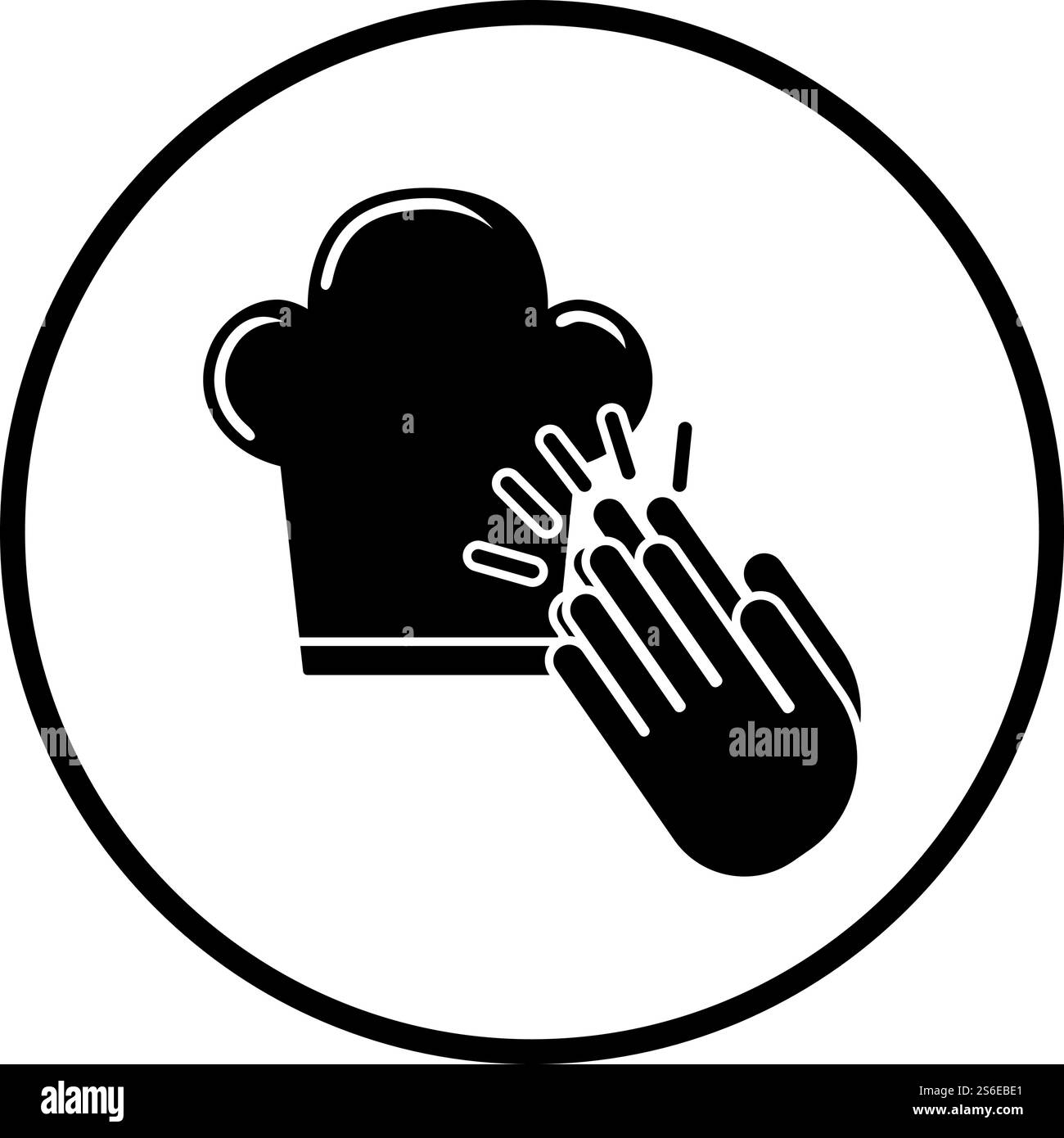 Clapping Palms To Toque Icon. Thin Circle Stencil Design. Vector ...