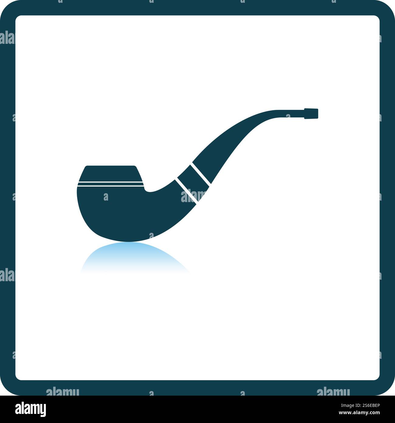 Smoking Pipe Icon. Square Shadow Reflection Design. Vector Illustration ...
