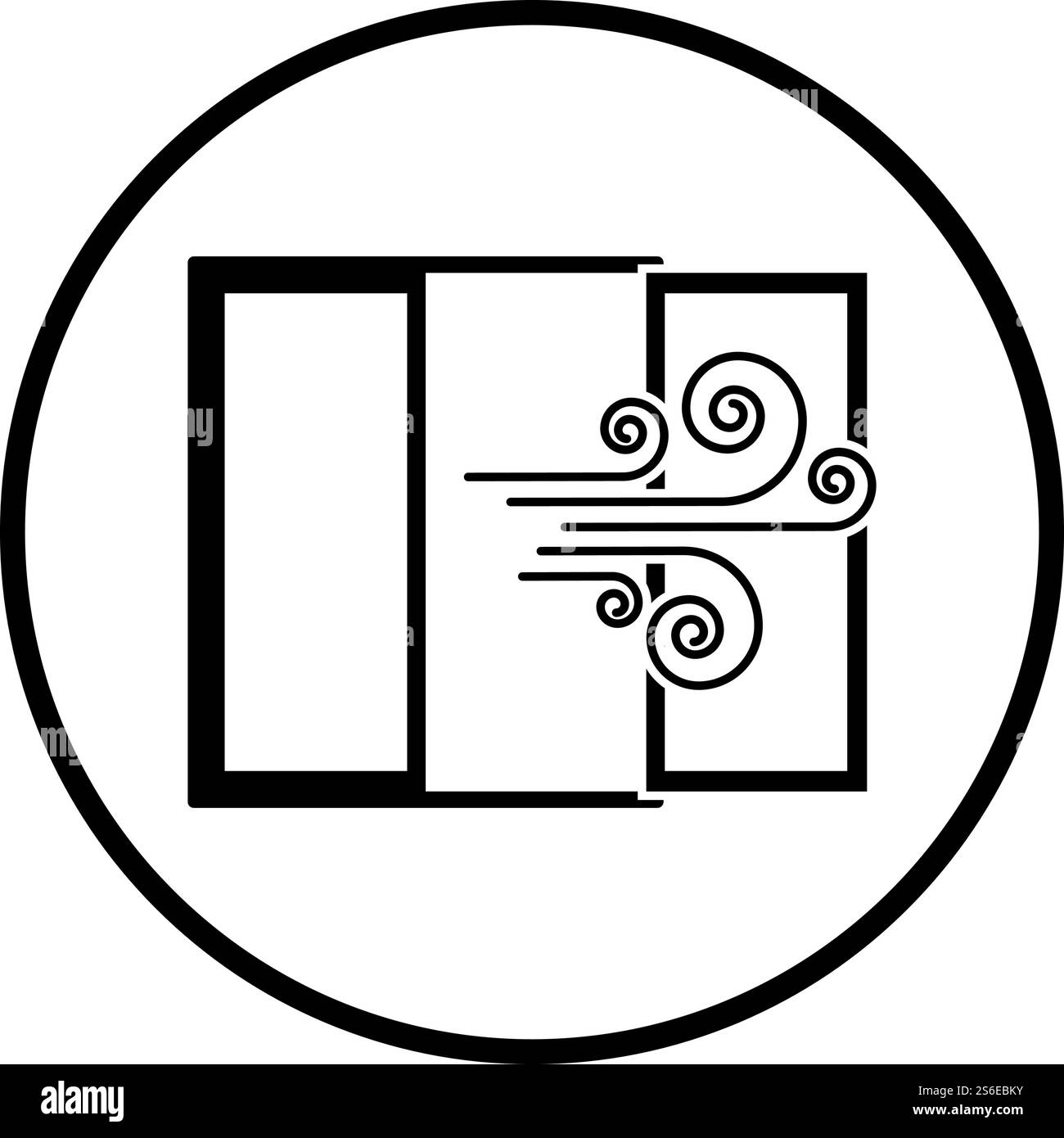 Room Ventilation Icon. Thin Circle Stencil Design. Vector Illustration ...