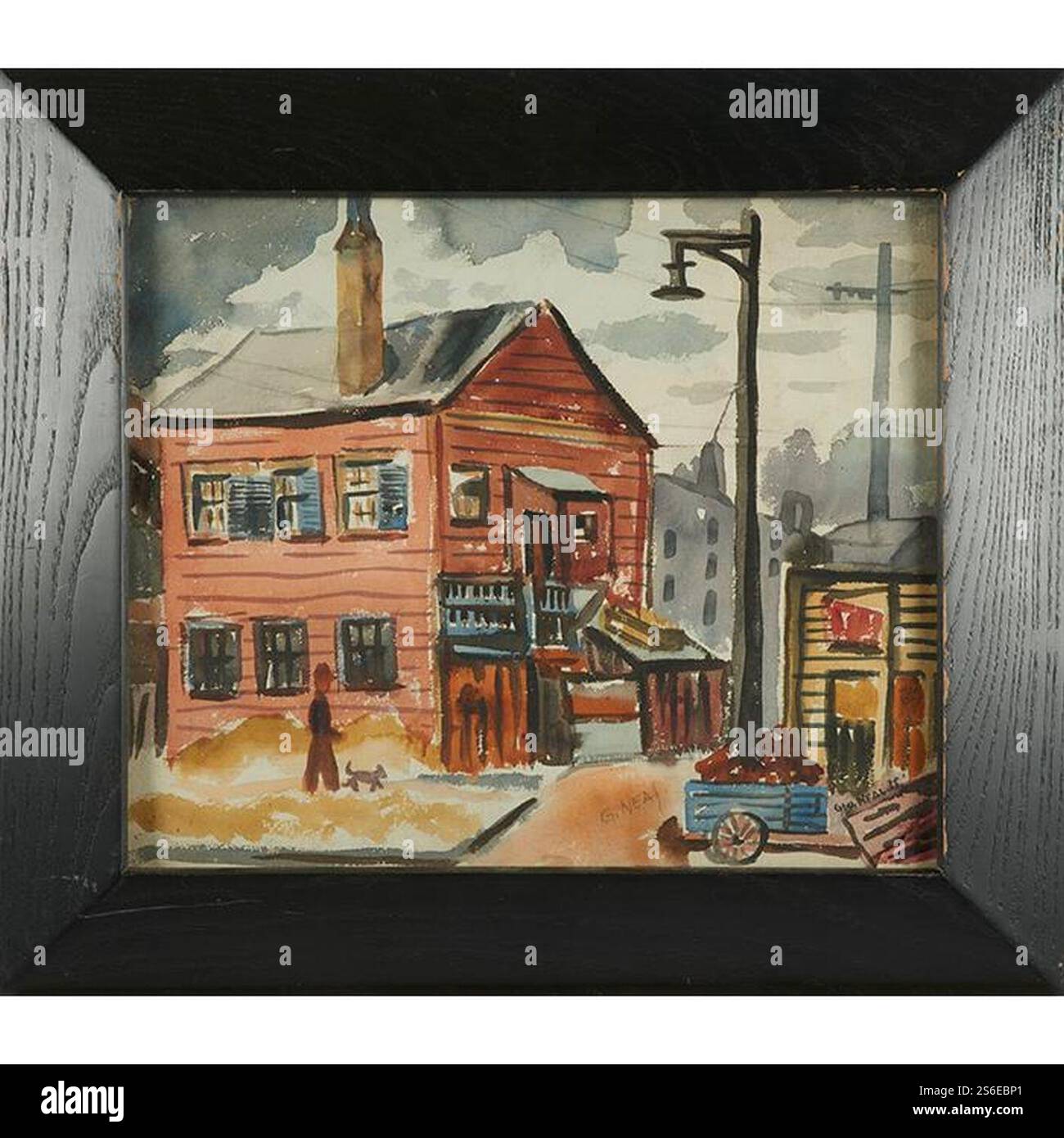 George Neal - Street Scene, 1935 watercolor signed and dated lower ...