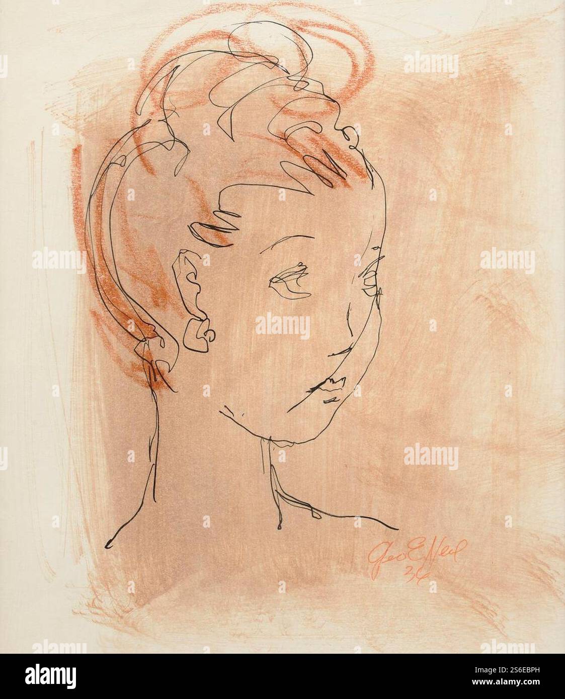 George Neal - George Neal 1906-1938 Portrait of a Girl 1936 mixed media ...