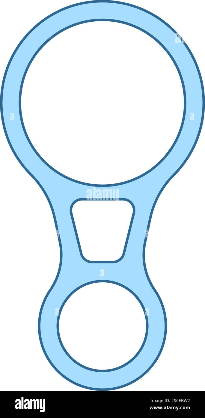 Alpinist Descender Icon. Thin Line With Blue Fill Design. Vector ...