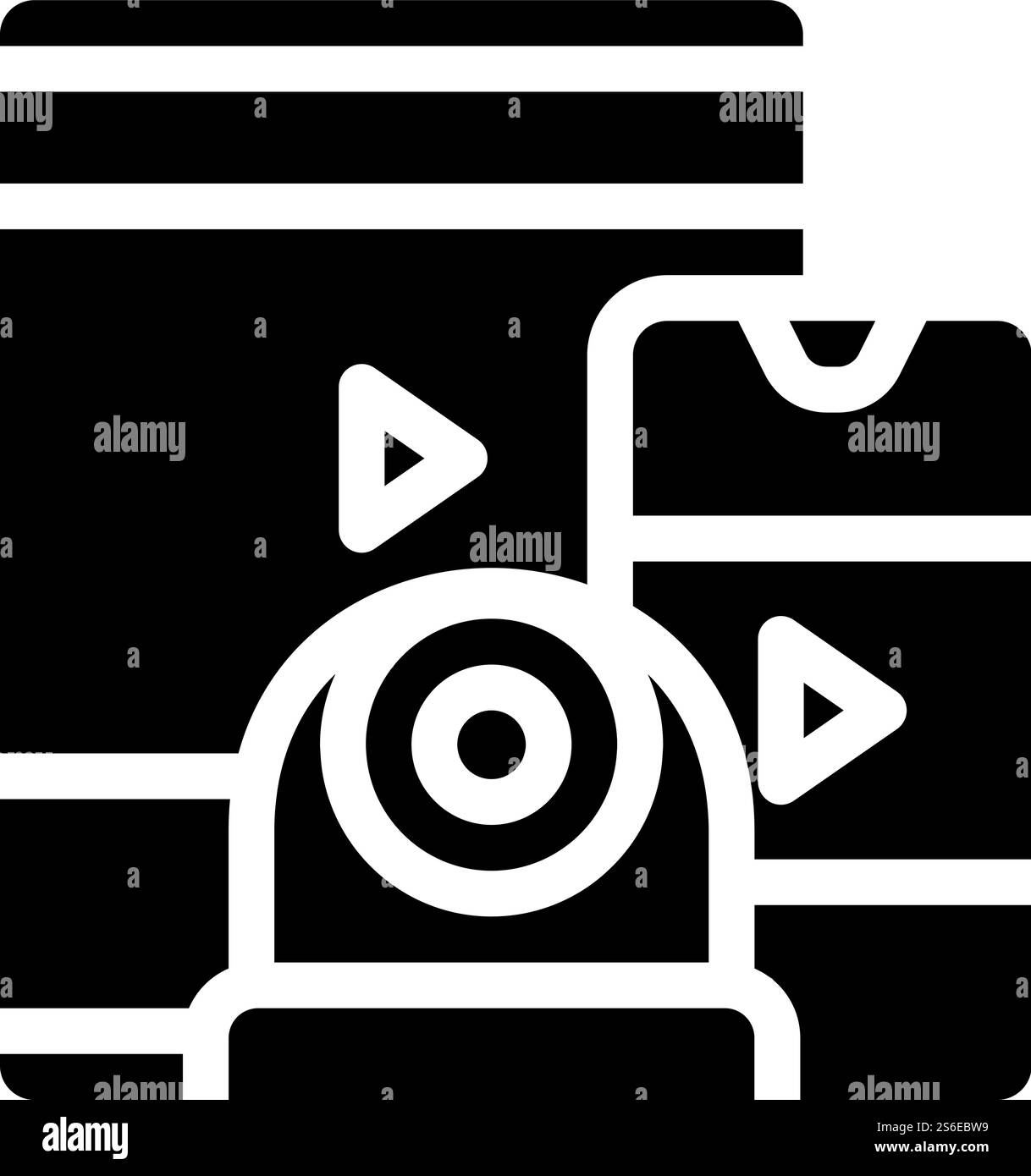 watching video from gadget glyph icon vector. watching video from ...