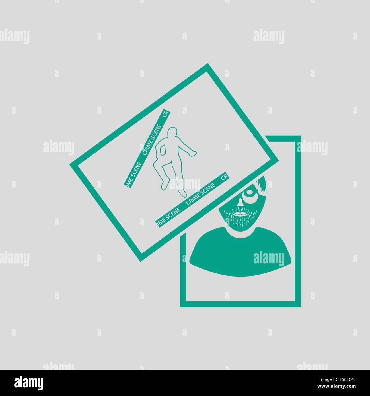 Photograph Evidence Icon. Green on Gray Background. Vector Illustration ...