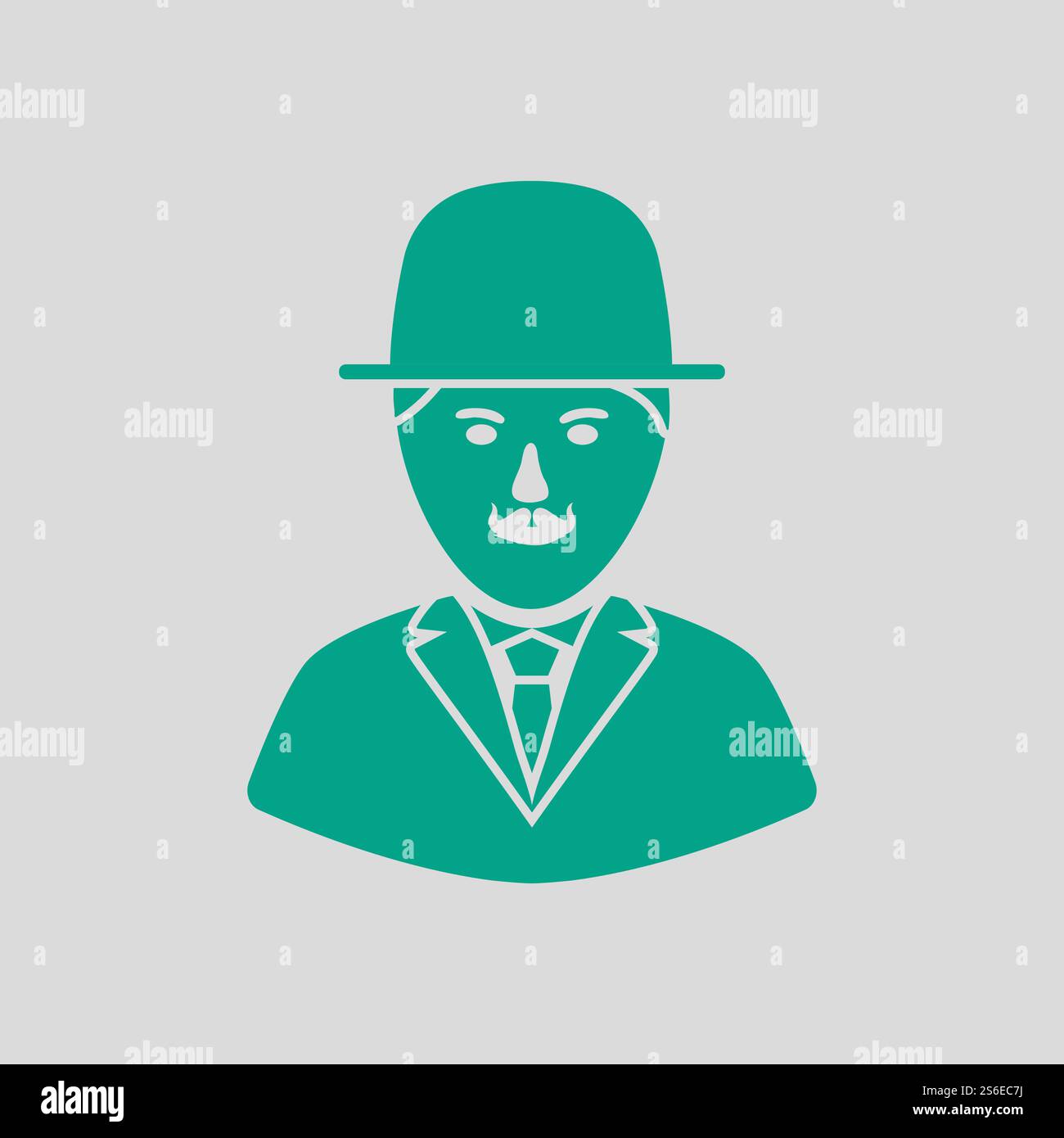 Detective Icon. Green on Gray Background. Vector Illustration Stock ...