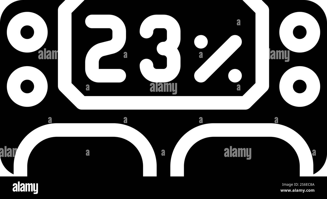 digital body fat meter glyph icon vector. digital body fat meter sign ...