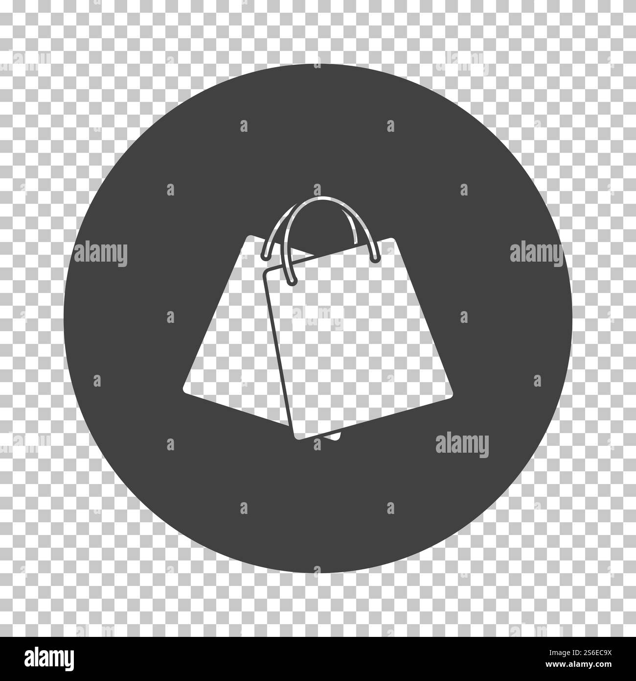 Two Shopping Bags Icon. Subtract Stencil Design on Tranparency Grid ...