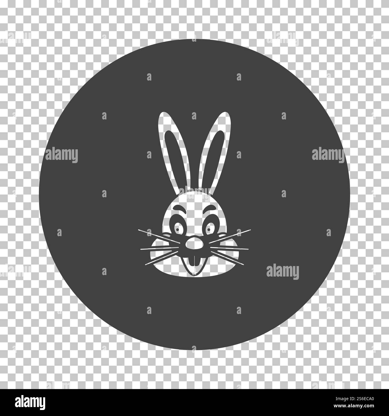 Easter Rabbit Icon. Subtract Stencil Design on Tranparency Grid. Vector ...