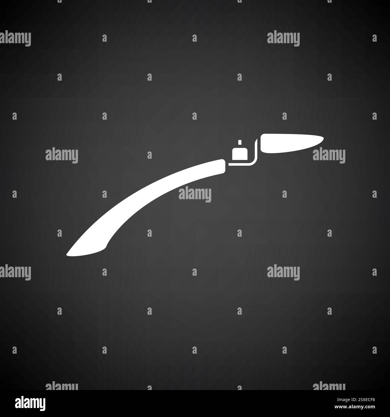 Bike Fender Icon. White on Black Background. Vector Illustration Stock ...