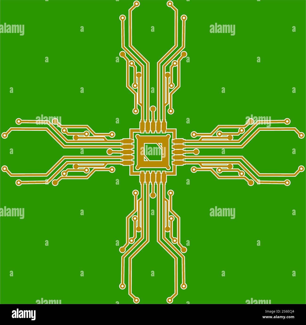 Flat Microelectronics Circuits Circuit Board Vector Green Background Stock Vector Image And Art