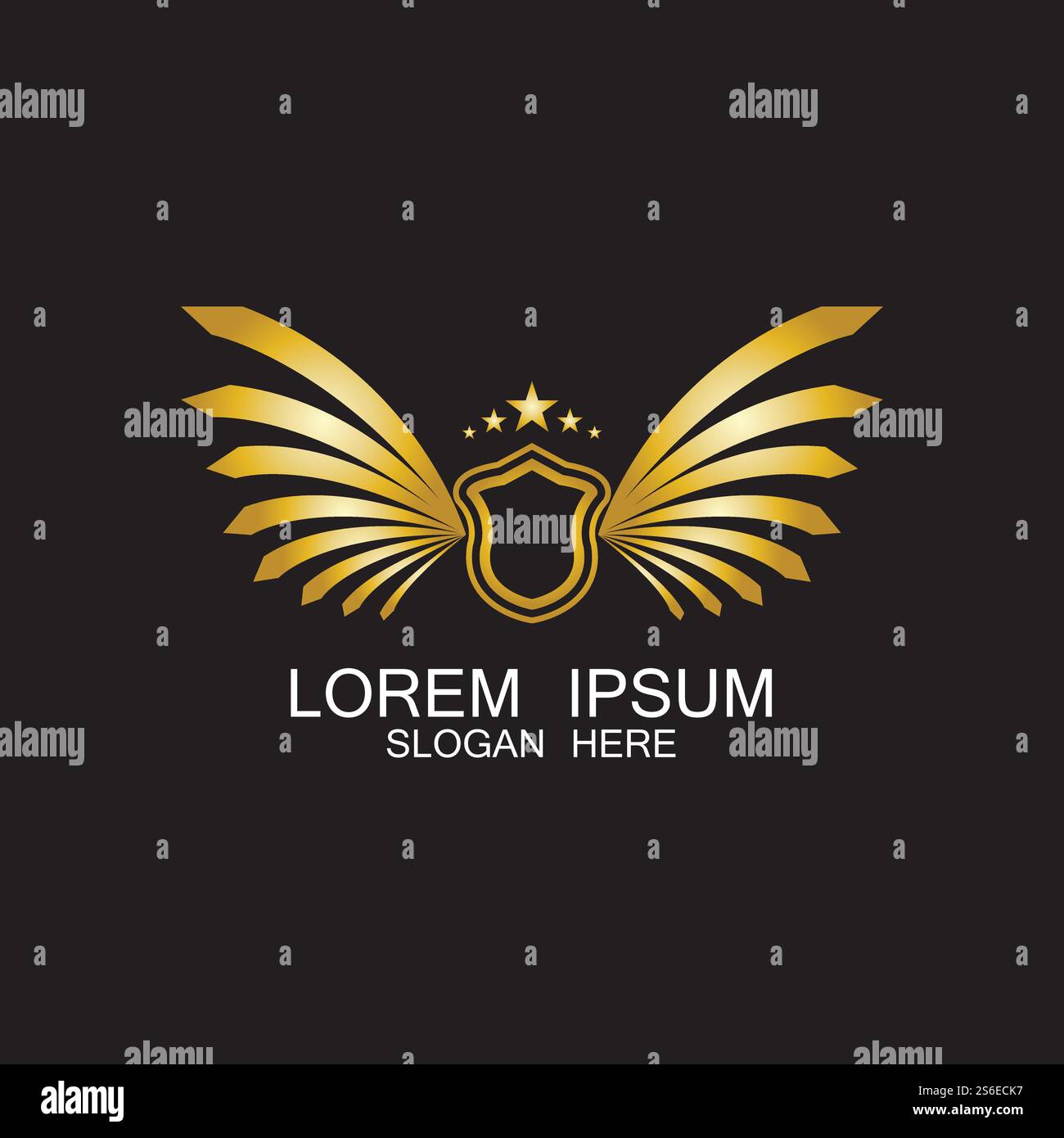 winged shield gold logo design symbol vector illustration-vector Stock ...