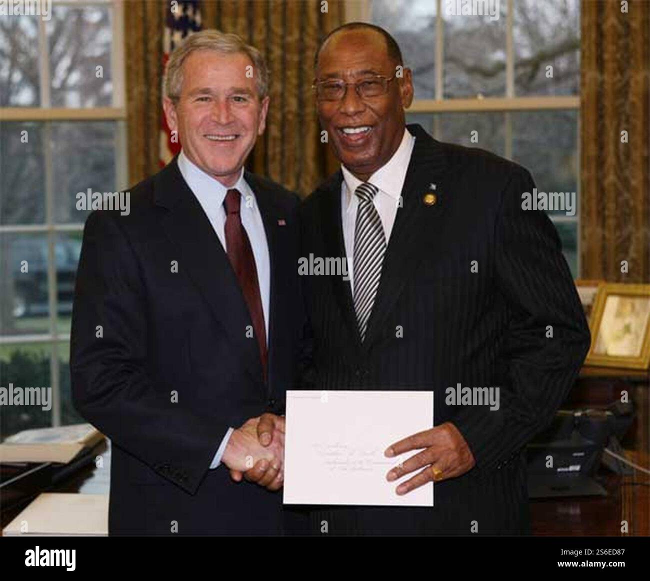 George W Bush and Cornelius A Smith Stock Photo - Alamy