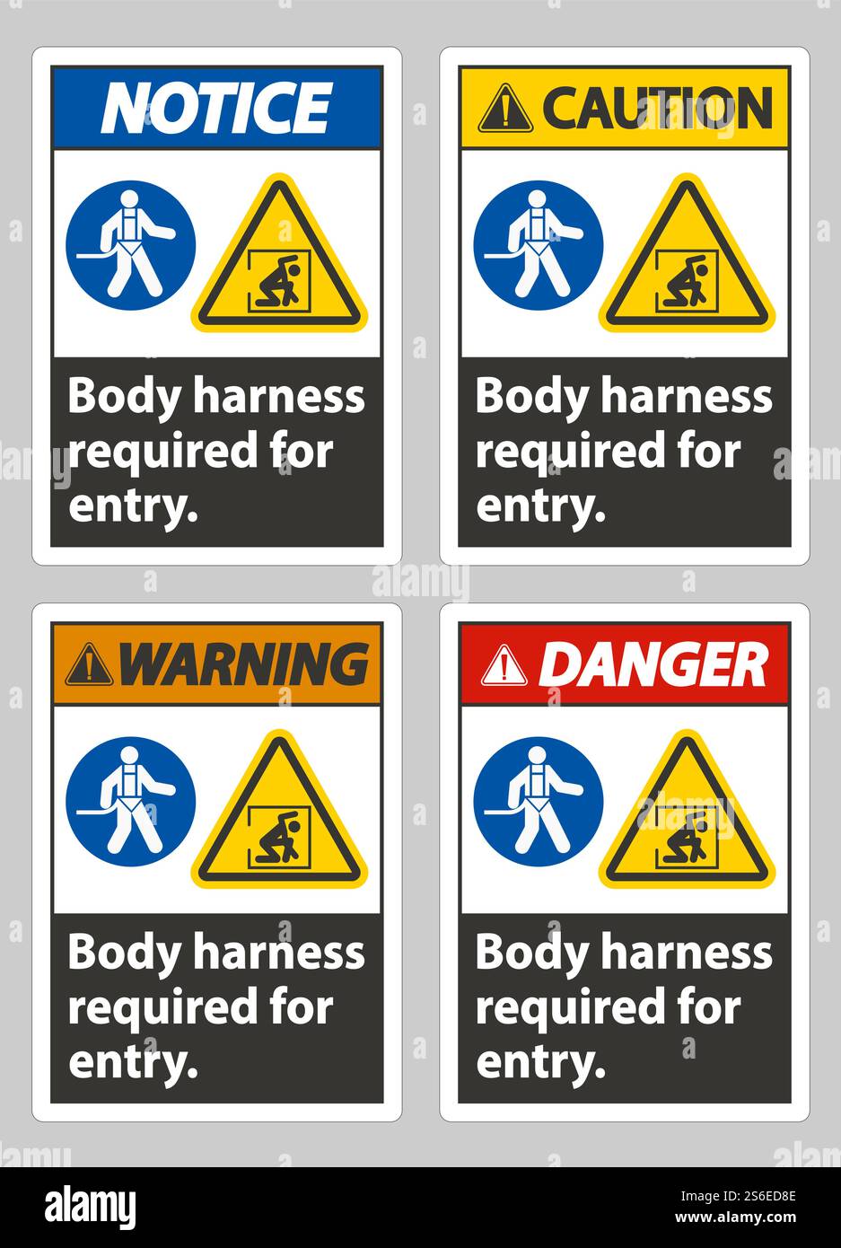 Body Harness Required For Entry Sign Stock Vector Image & Art - Alamy