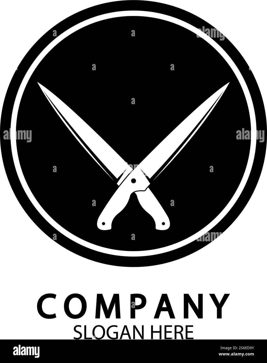 The crossed knives icon. Knife and chef, kitchen symbol. Flat ...