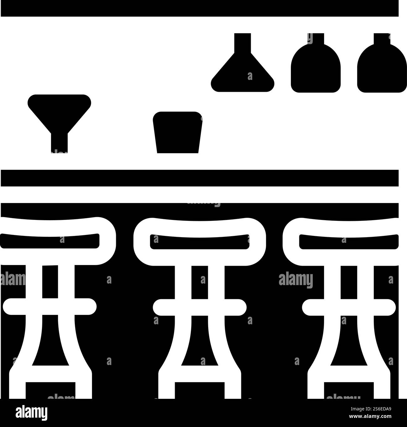 bar counter glyph icon vector. bar counter sign. isolated contour ...
