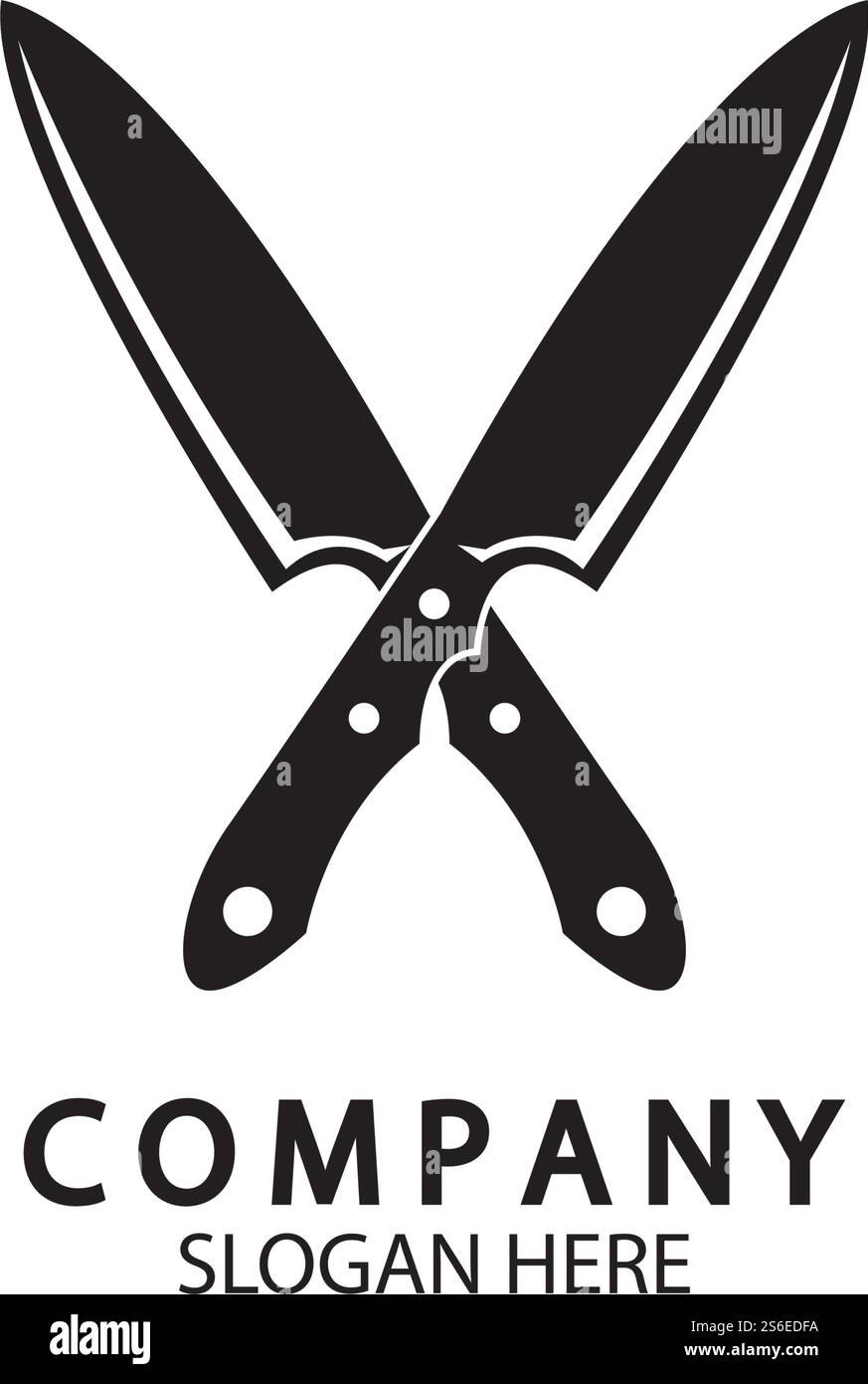 The crossed knives icon. Knife and chef, kitchen symbol. Flat ...