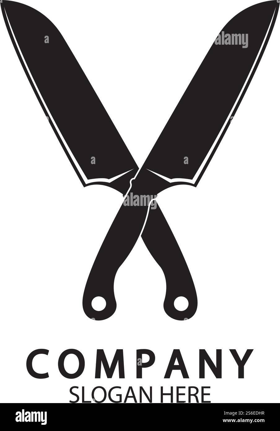 The crossed knives icon. Knife and chef, kitchen symbol. Flat ...