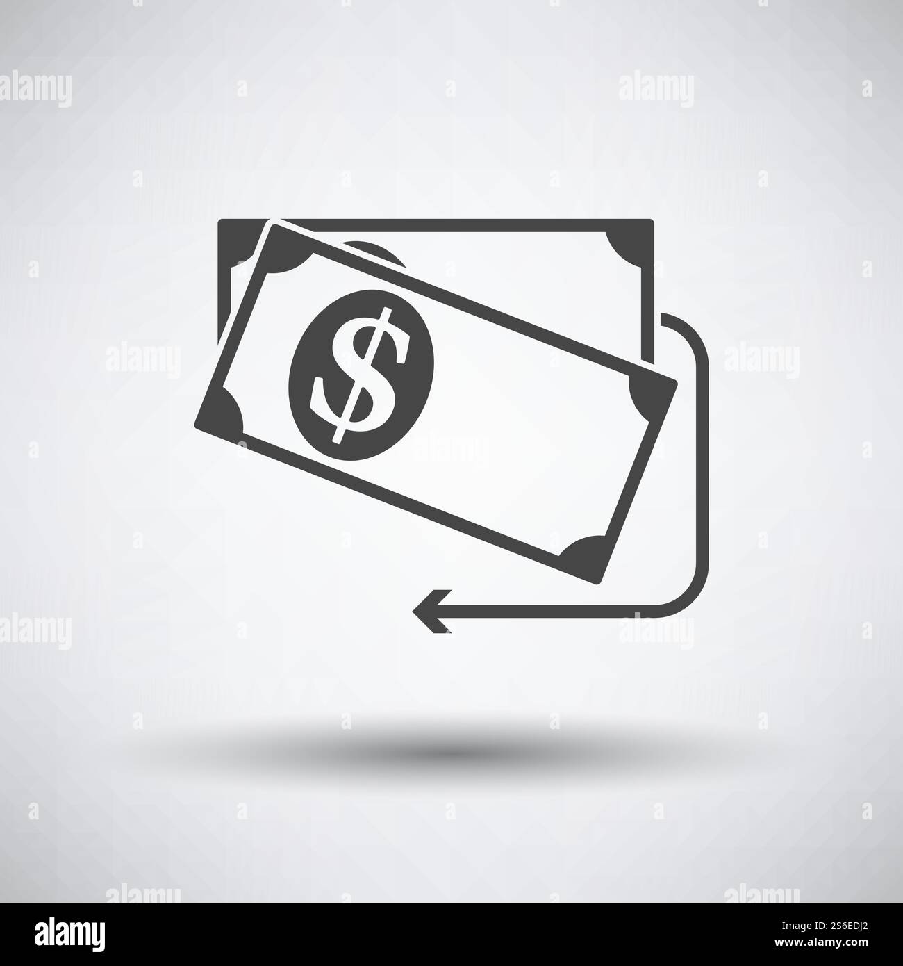 Cash Back Dollar Banknotes Icon. Dark Gray on Gray Background With ...