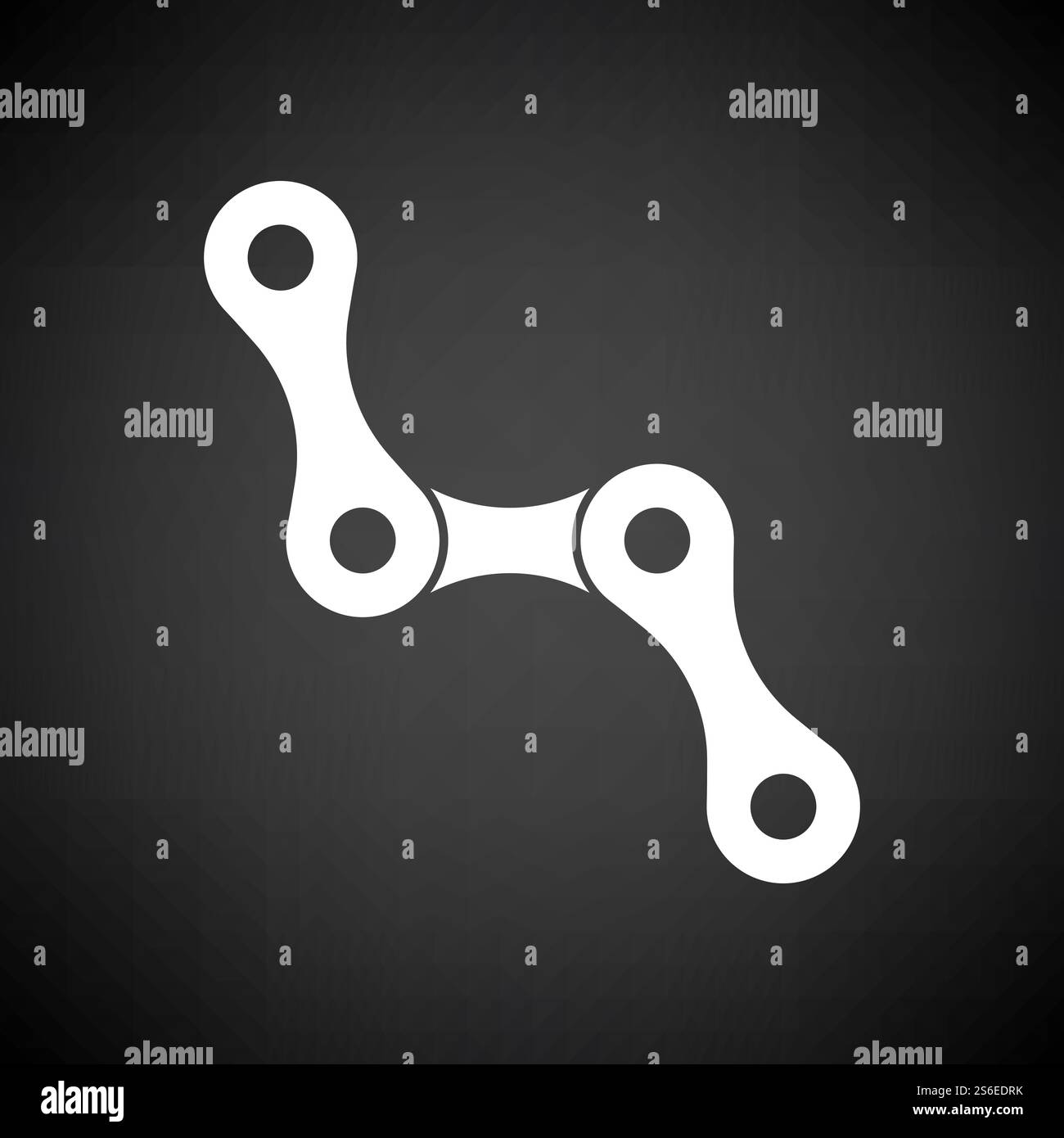 Bike Chain Icon. White on Black Background. Vector Illustration Stock ...
