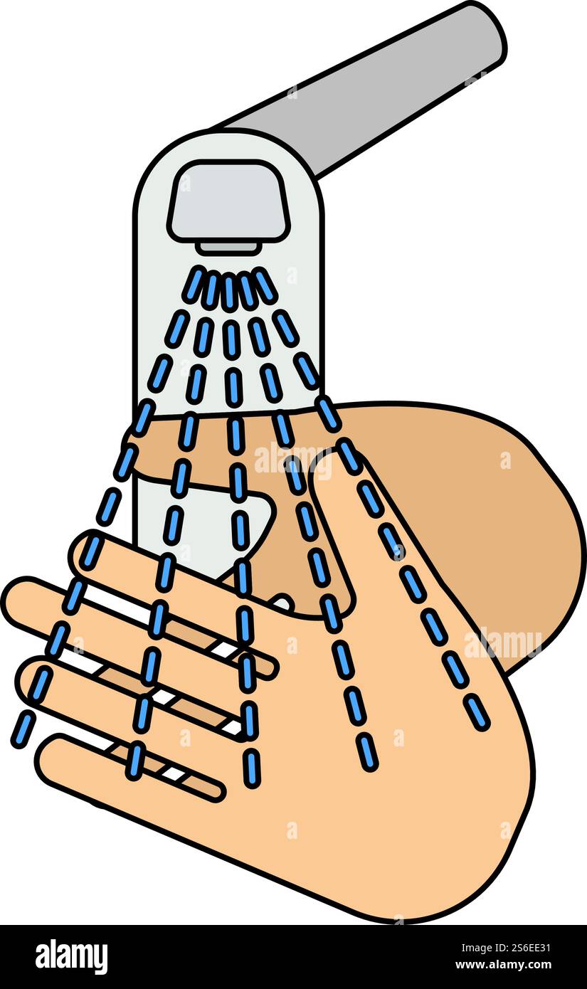Hand Washing Icon. Editable Outline With Color Fill Design. Vector ...
