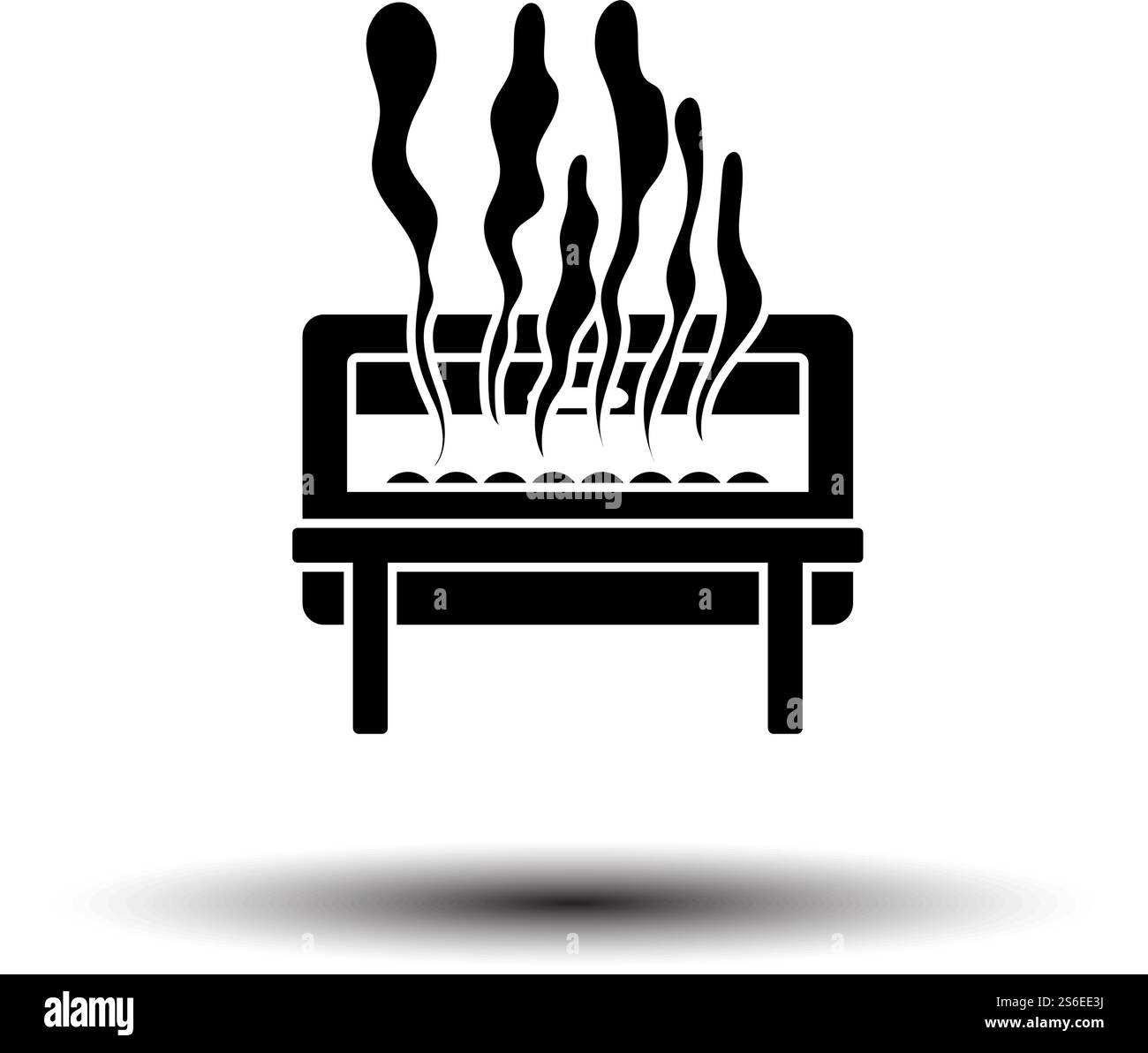 Chafing Dish Icon. Black on White Background With Shadow. Vector ...