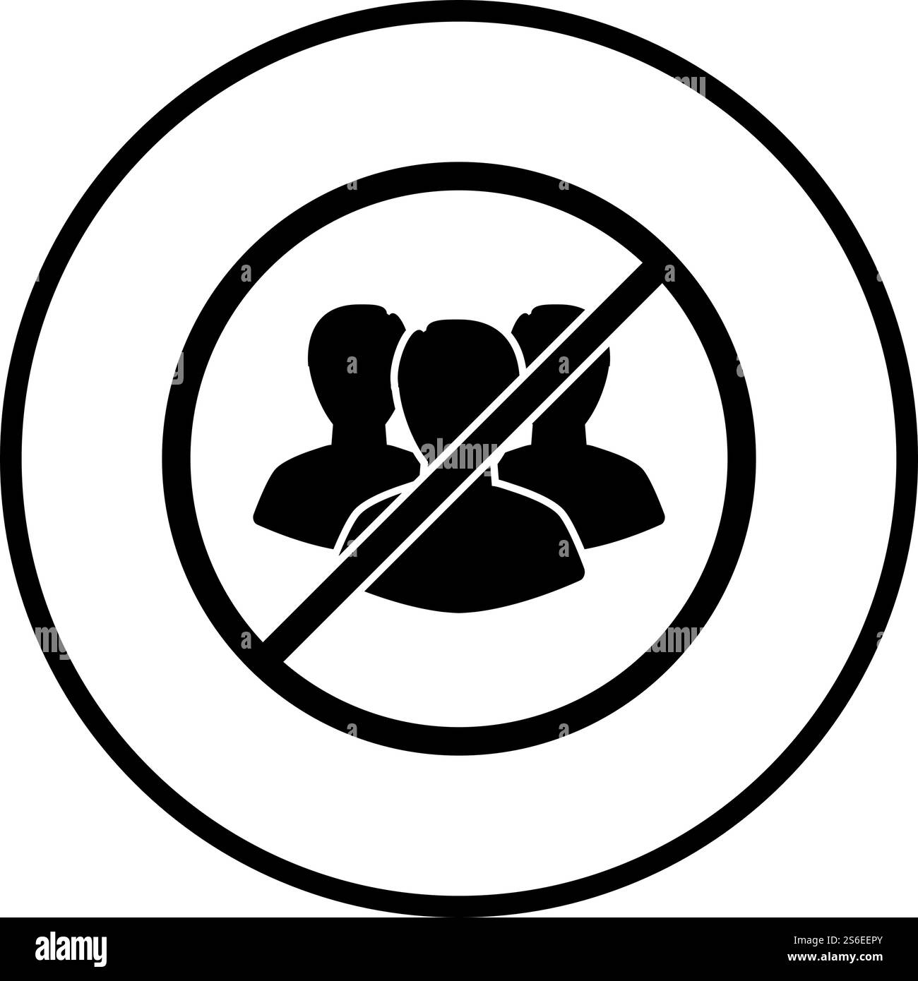 No Meeting Icon. Thin Circle Stencil Design. Vector Illustration Stock ...