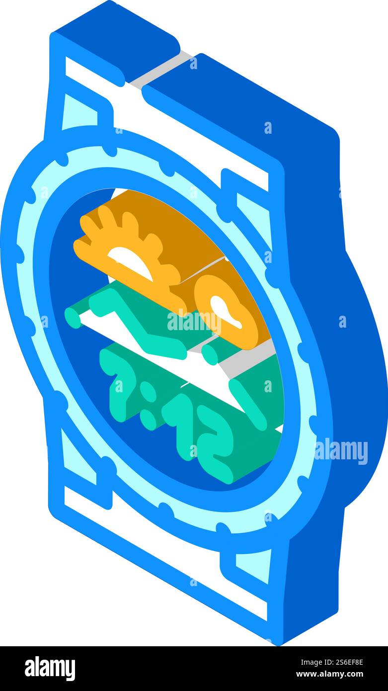 wrist tracker with watch isometric icon vector. wrist tracker with ...