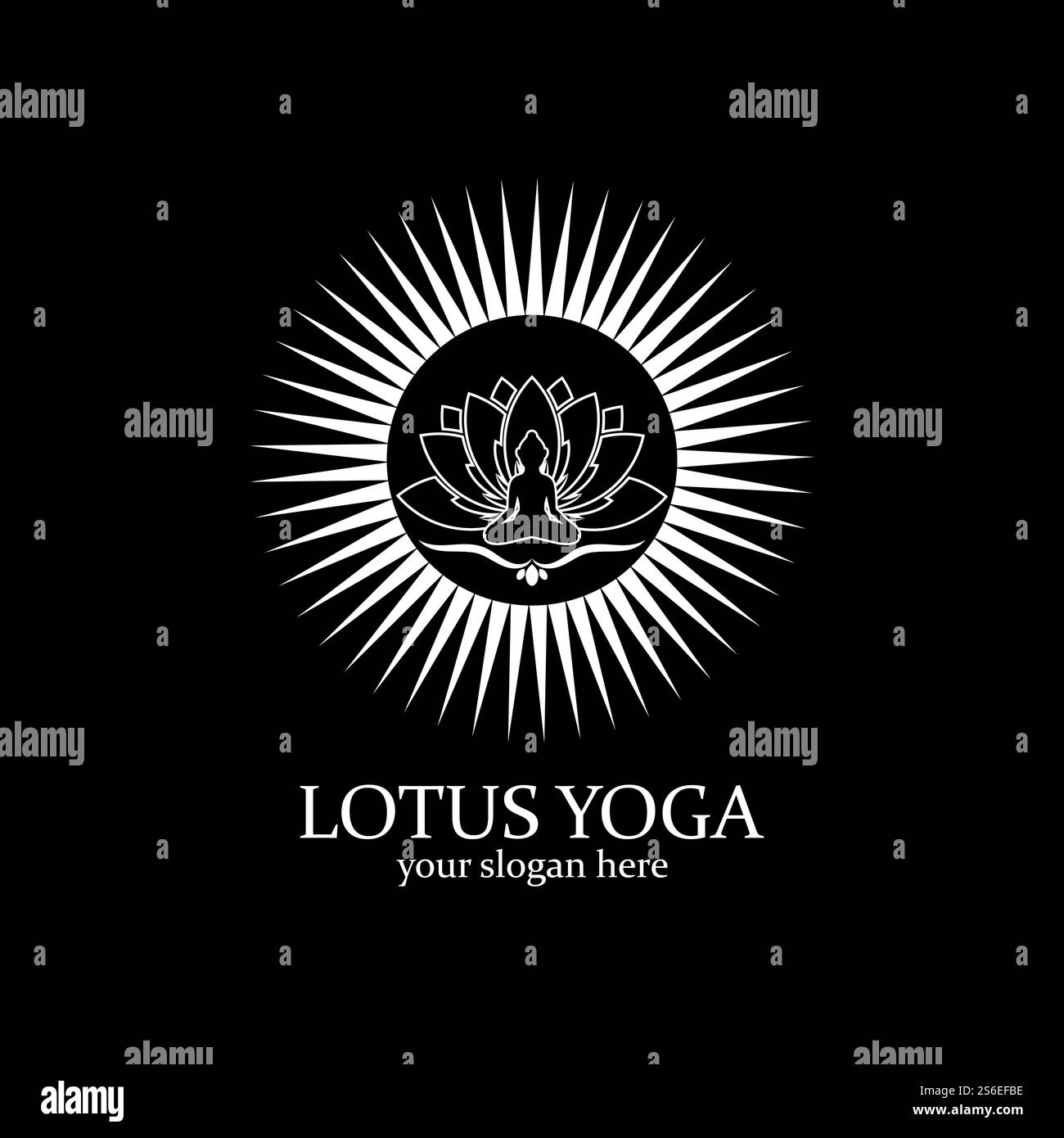 yoga logo design stock. human meditation in lotus flower vector illustration Stock Vector Image ...