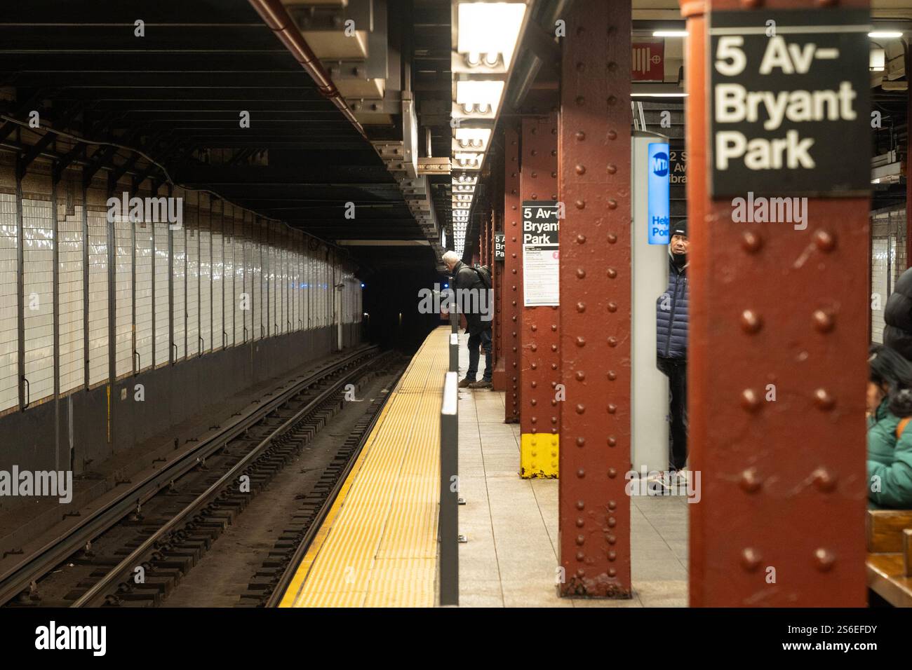 New York, NY, 16 January 2025: MTA installing safety barriers or guard ...