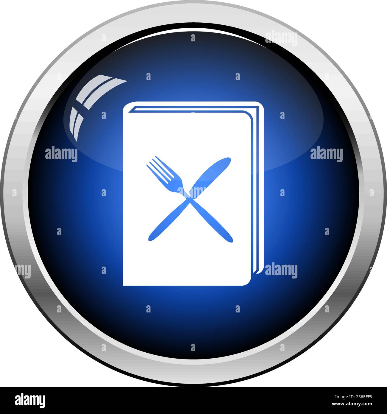 Menu Book Icon. Glossy Button Design. Vector Illustration Stock Vector ...