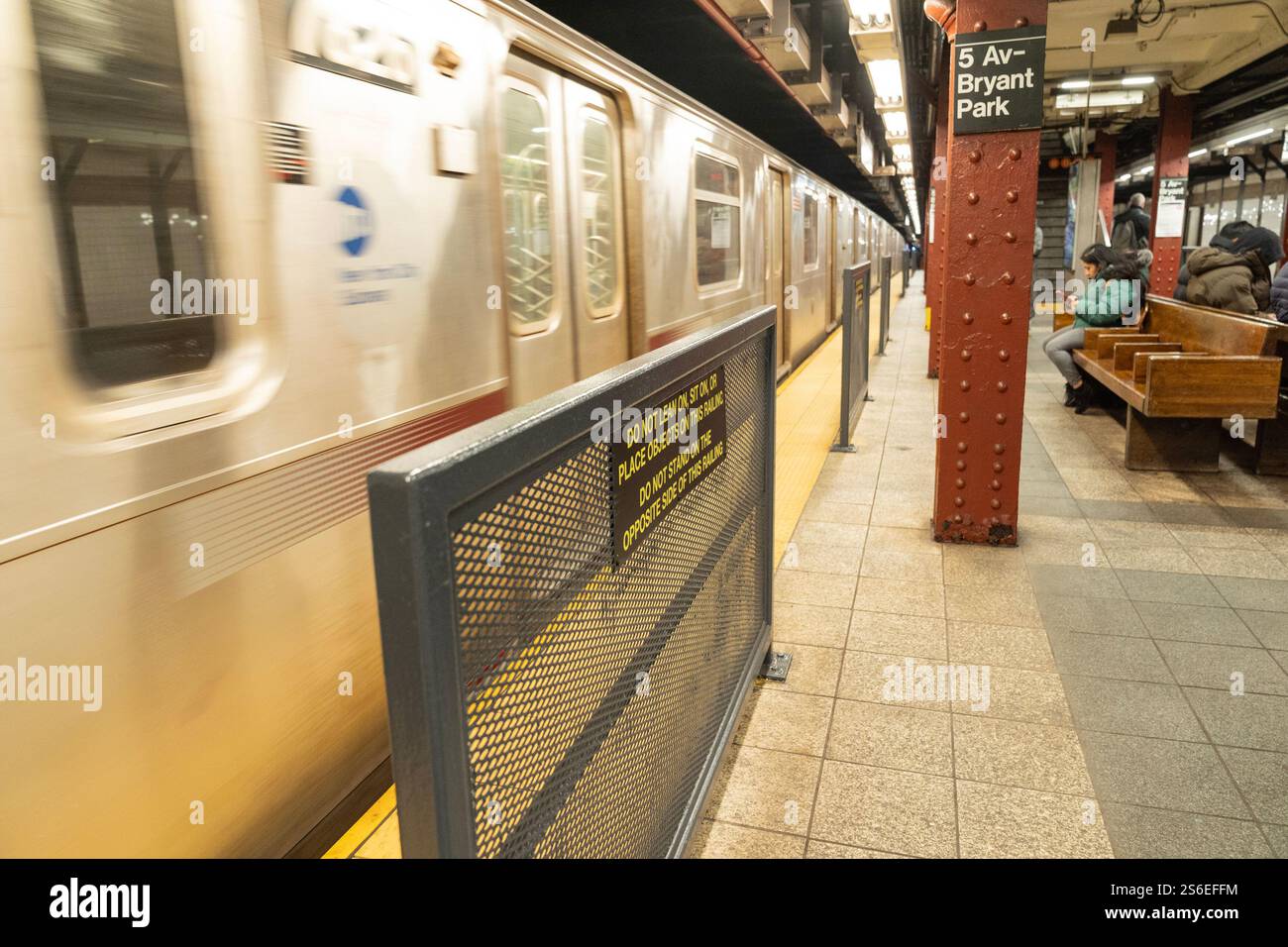 New York, NY, 16 January 2025: MTA installing safety barriers or guard ...