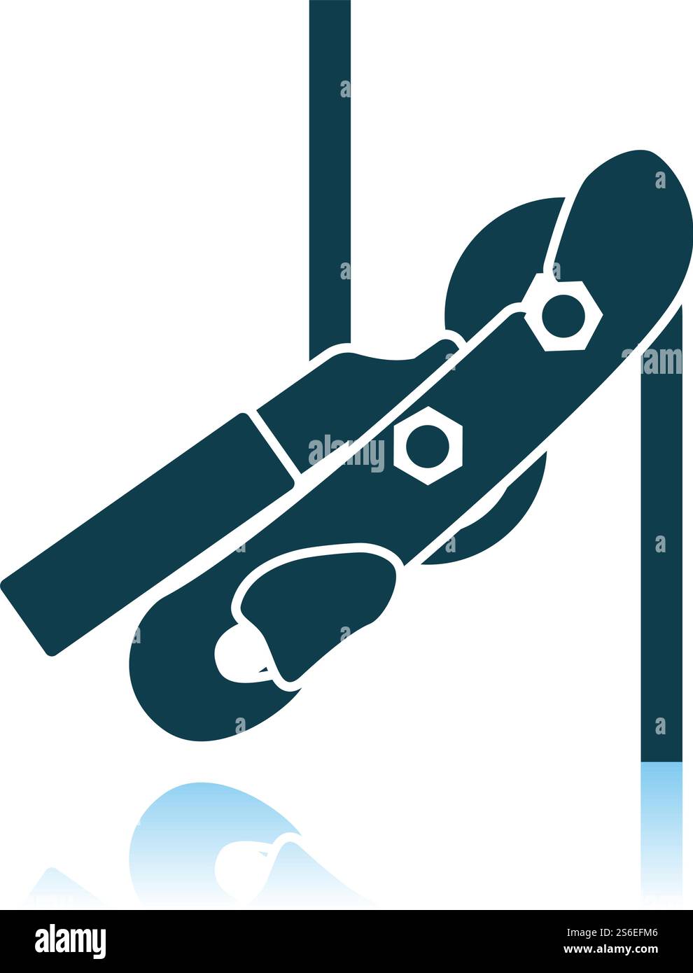 Alpinist Rope Ascender Icon. Shadow Reflection Design. Vector ...