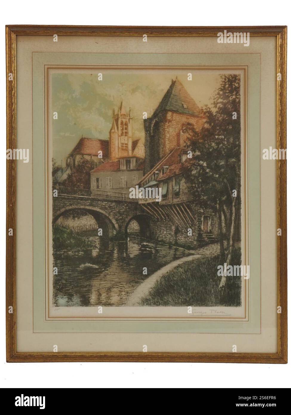 Georges Plasse - Georges Plasse, French, 1878 to 1948, color etching on ...