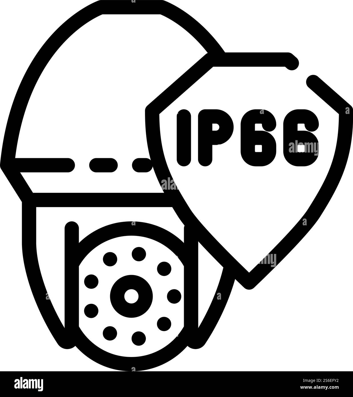 dust and moisture protection standard camera ip68 line icon vector ...