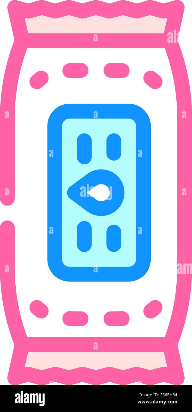 wet wipes package color icon vector. wet wipes package sign. isolated ...
