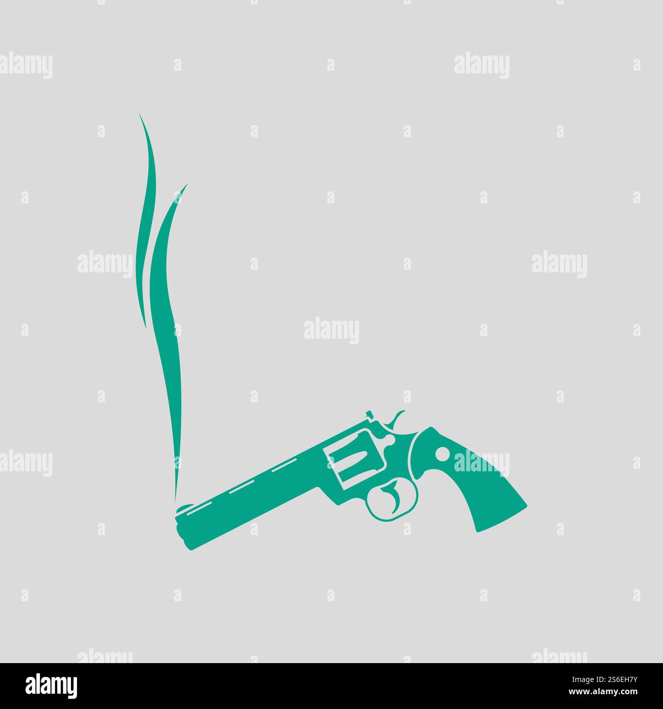Smoking Revolver Icon. Green on Gray Background. Vector Illustration ...