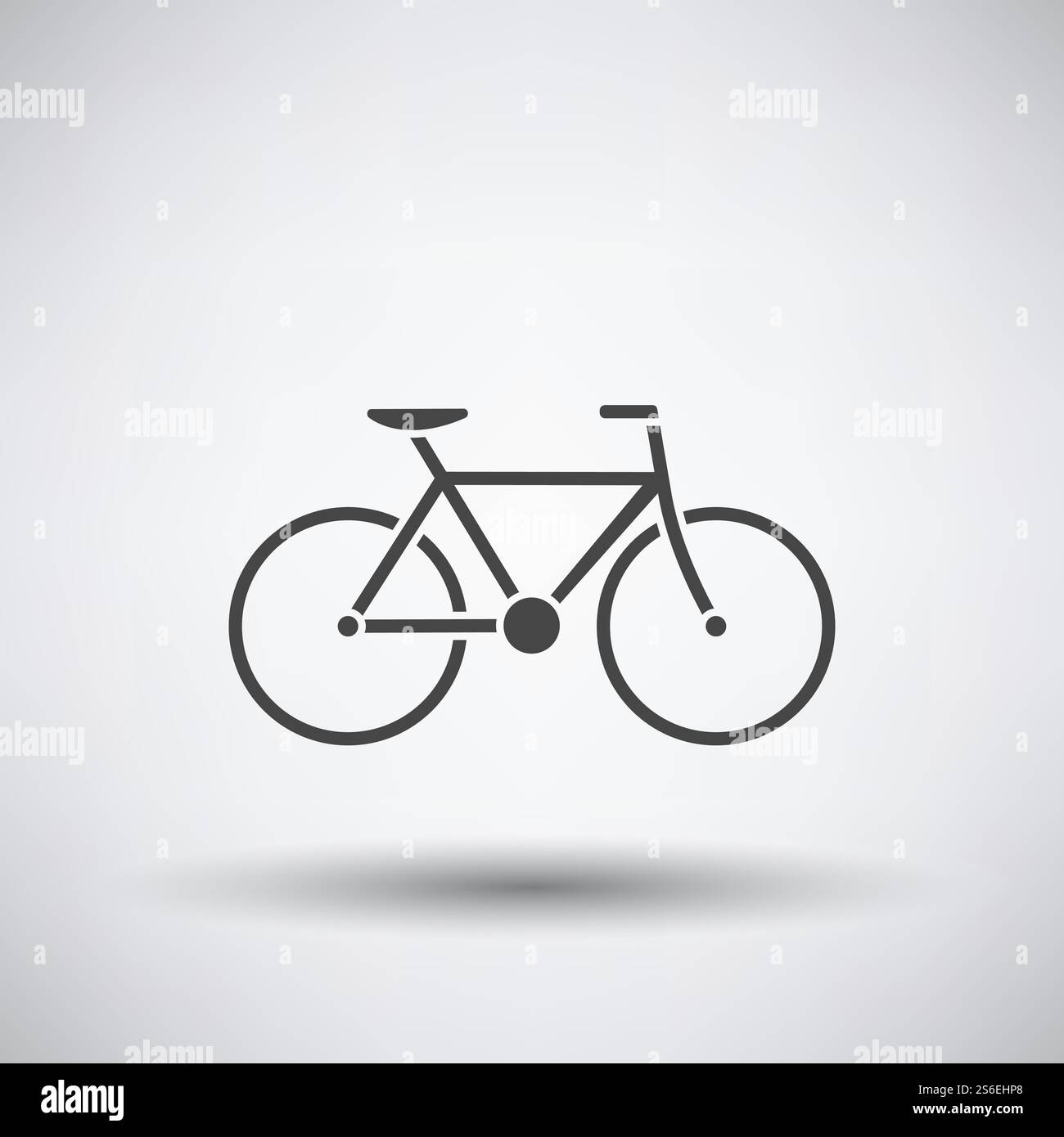 Bike Icon. Dark Gray on Gray Background With Round Shadow. Vector ...