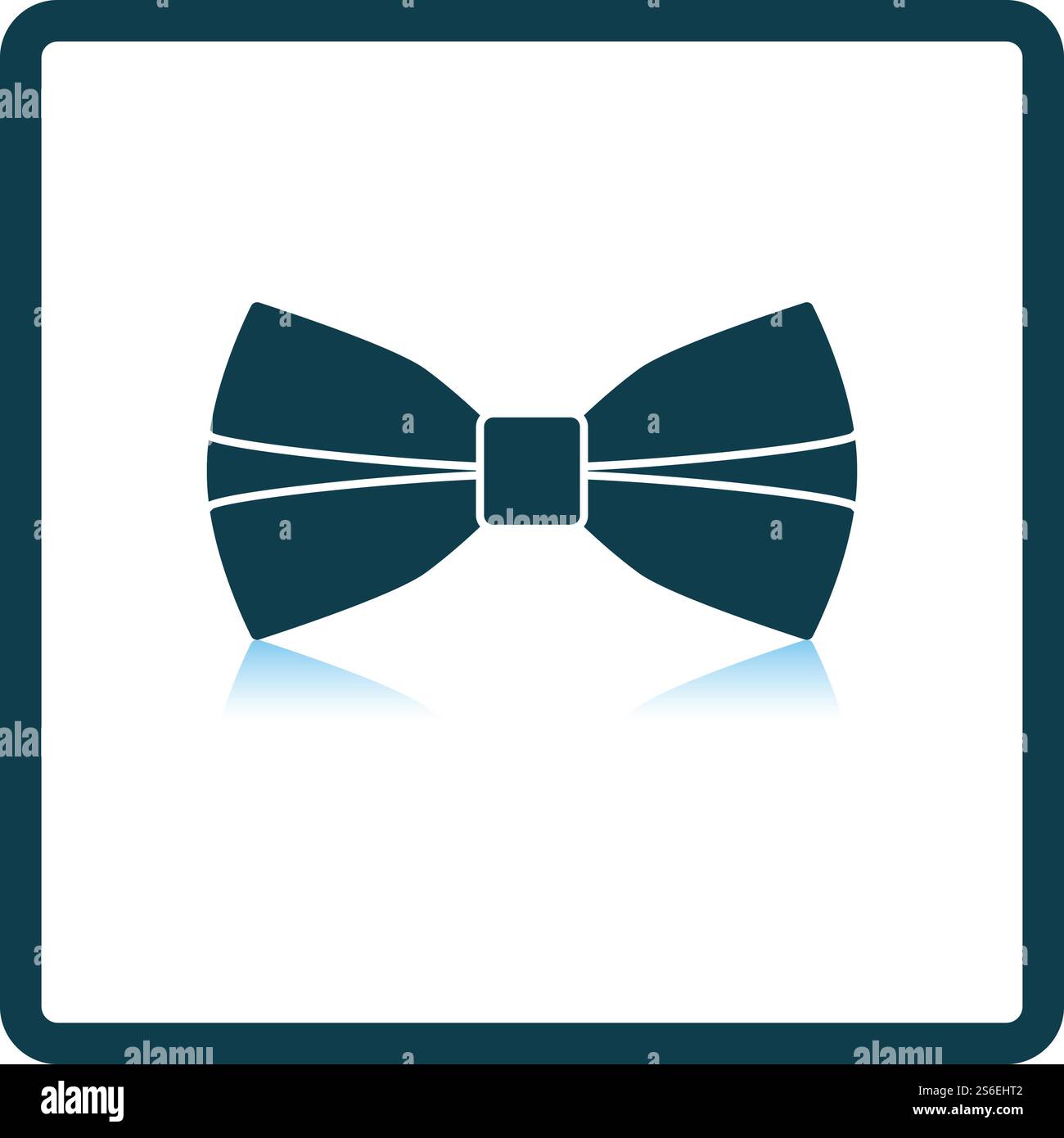 Business Butterfly Tie Icon. Square Shadow Reflection Design. Vector ...