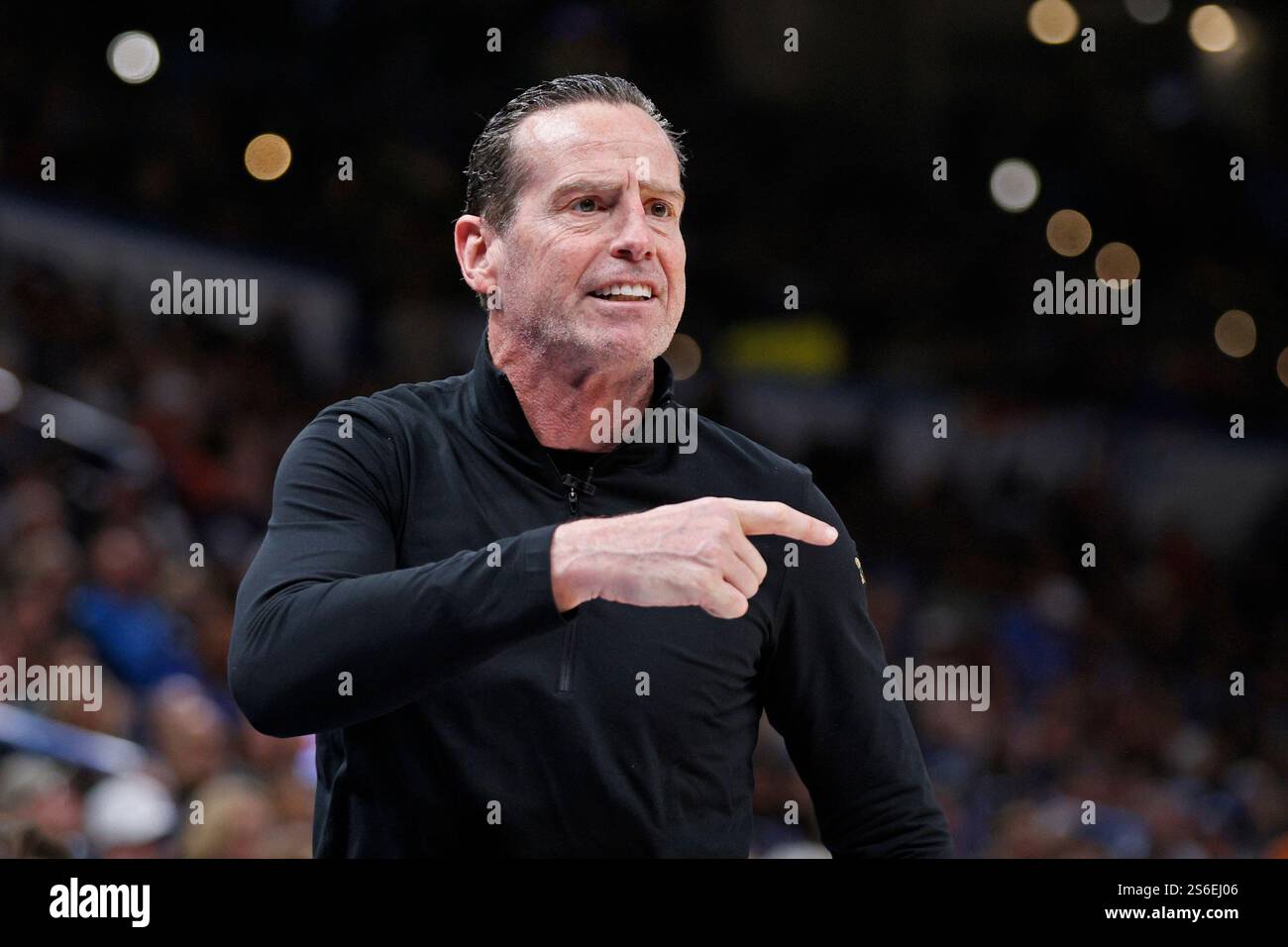 Cleveland Cavaliers coach Kenny Atkinson questions an official's call ...