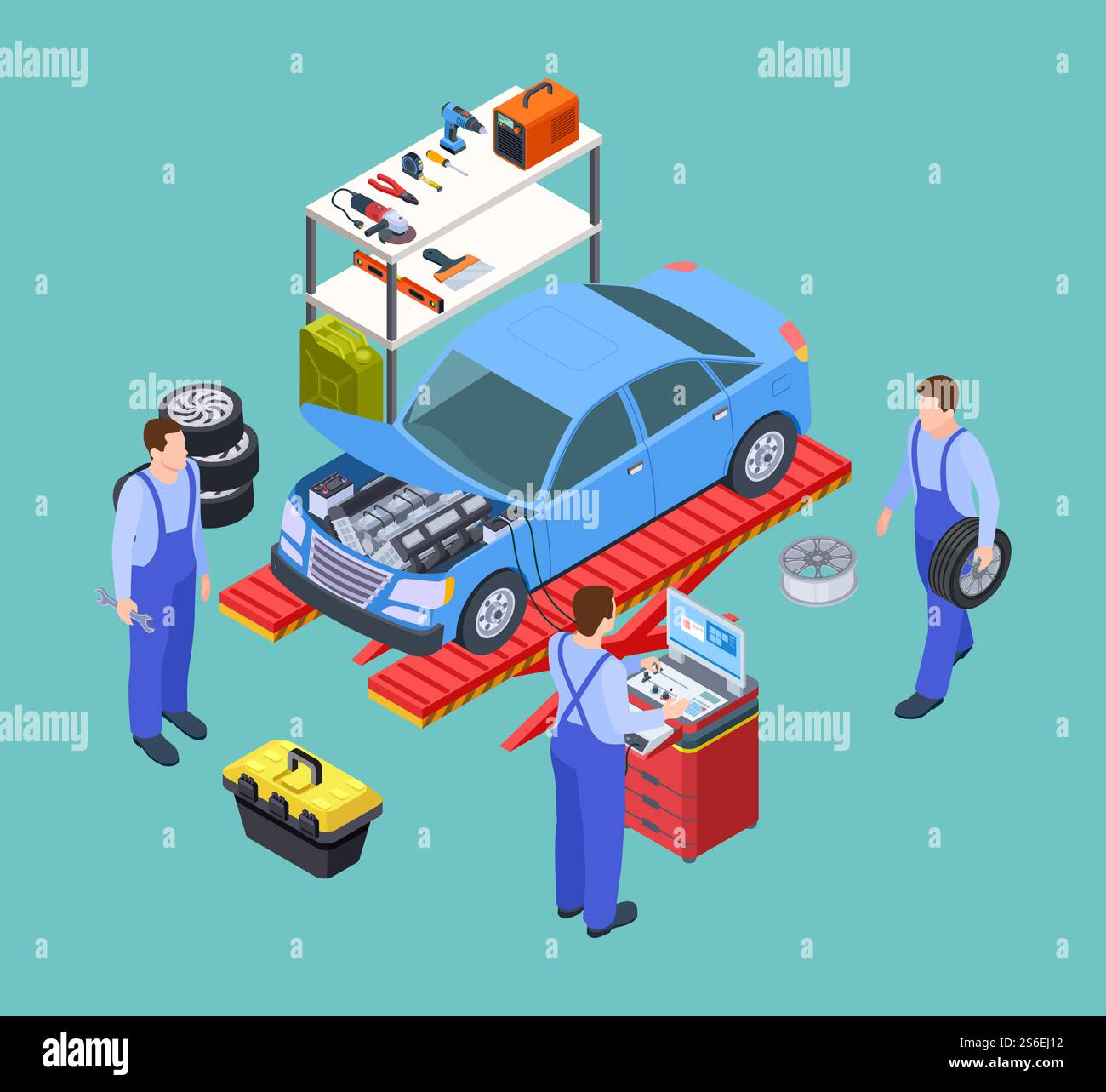 Balancing vector illustration technicians replace hi-res stock ...