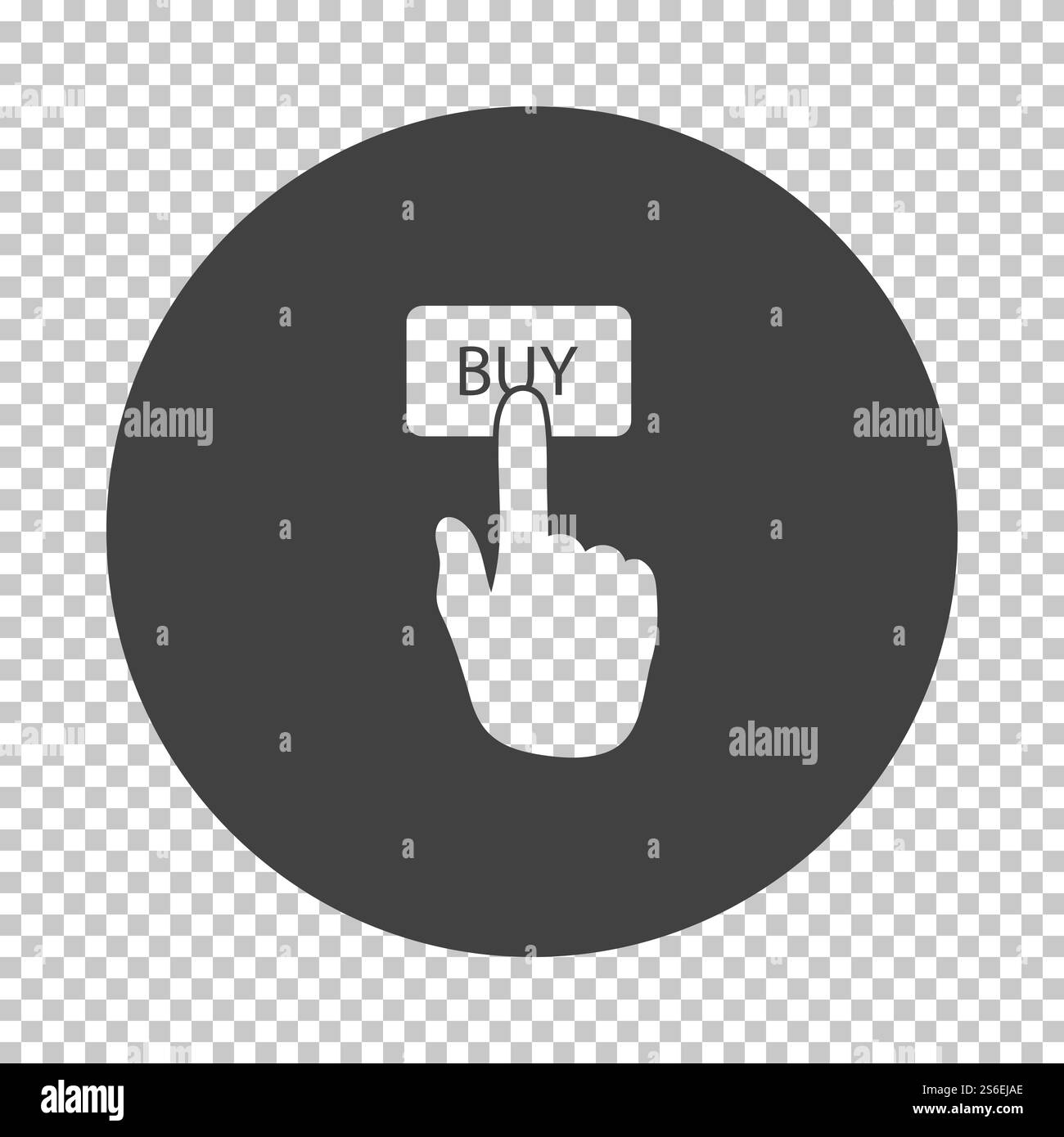Finger Push The Buy Button Icon. Subtract Stencil Design on Tranparency ...